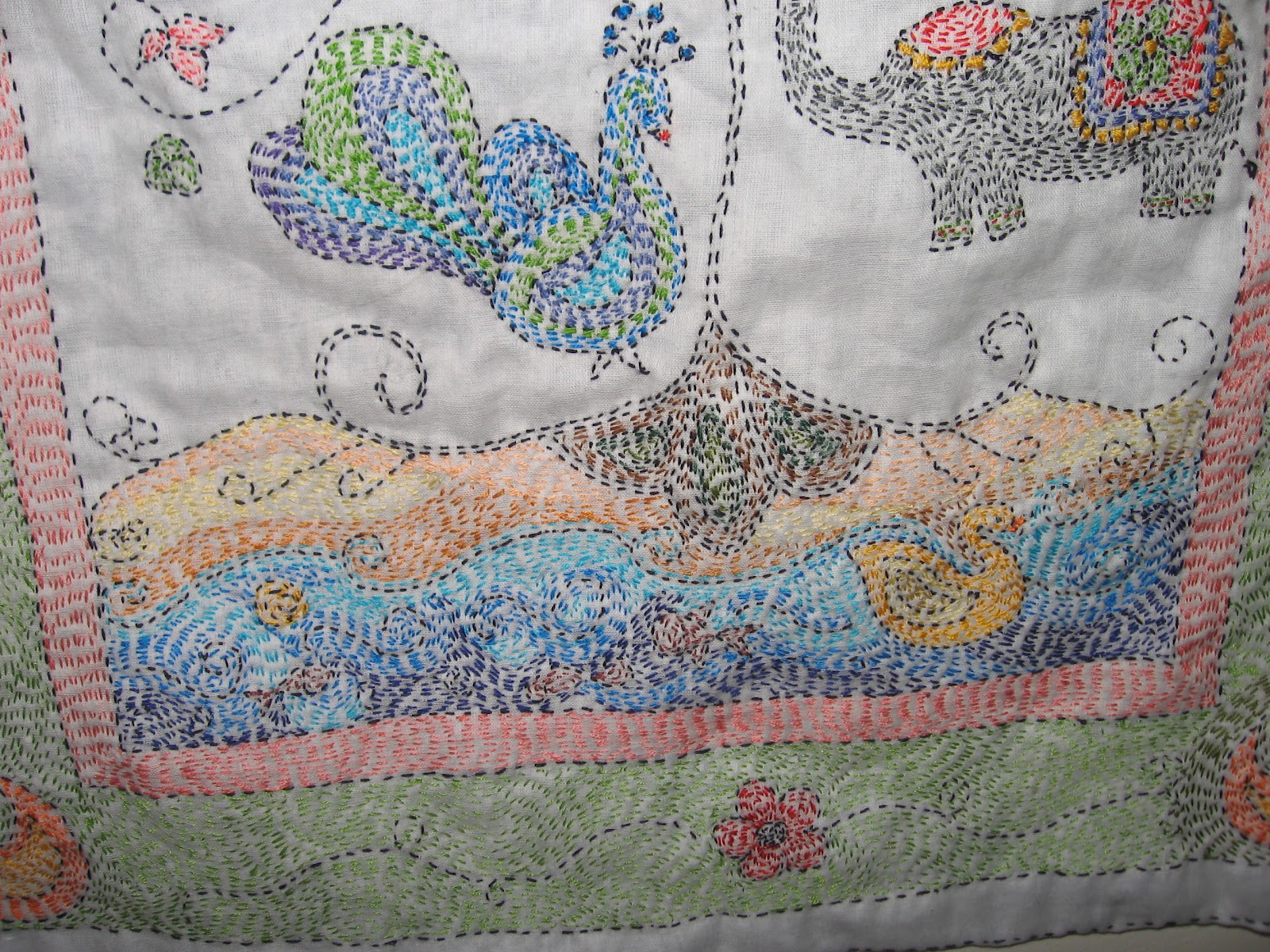 Artistic Endeavors of a Restless Soul: Kantha Work - first attempt