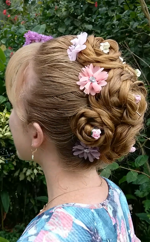 Braids & Hairstyles for Super Long Hair: Flower Updo