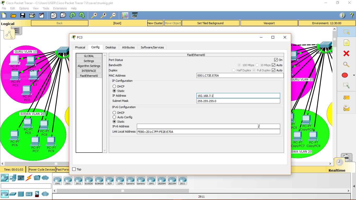 Mengkonfigurasi Trunking Di Cisco Packet Tracer