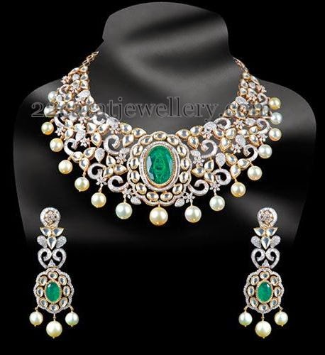 Contemporary Necklace for Stylish Bride - Jewellery Designs