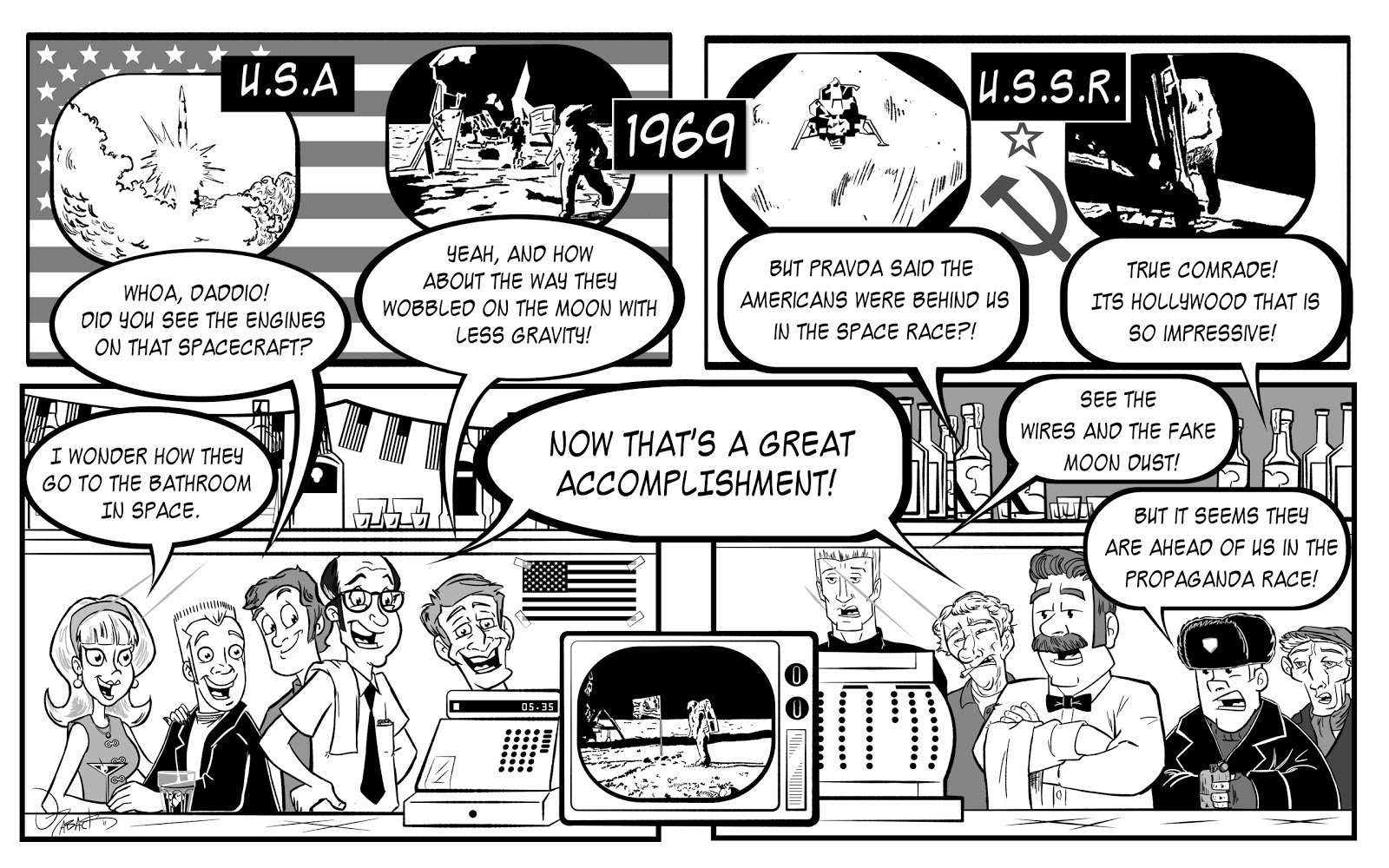 Joshua Taback Art Blog: Moon Landing Comic Strip