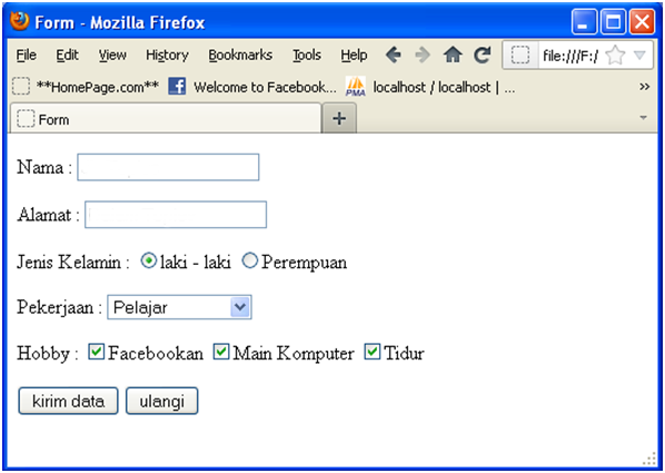 Form HTML ~ MARI BERBAGI SEGALA INFORMASI PEMROGRAMAN WEB