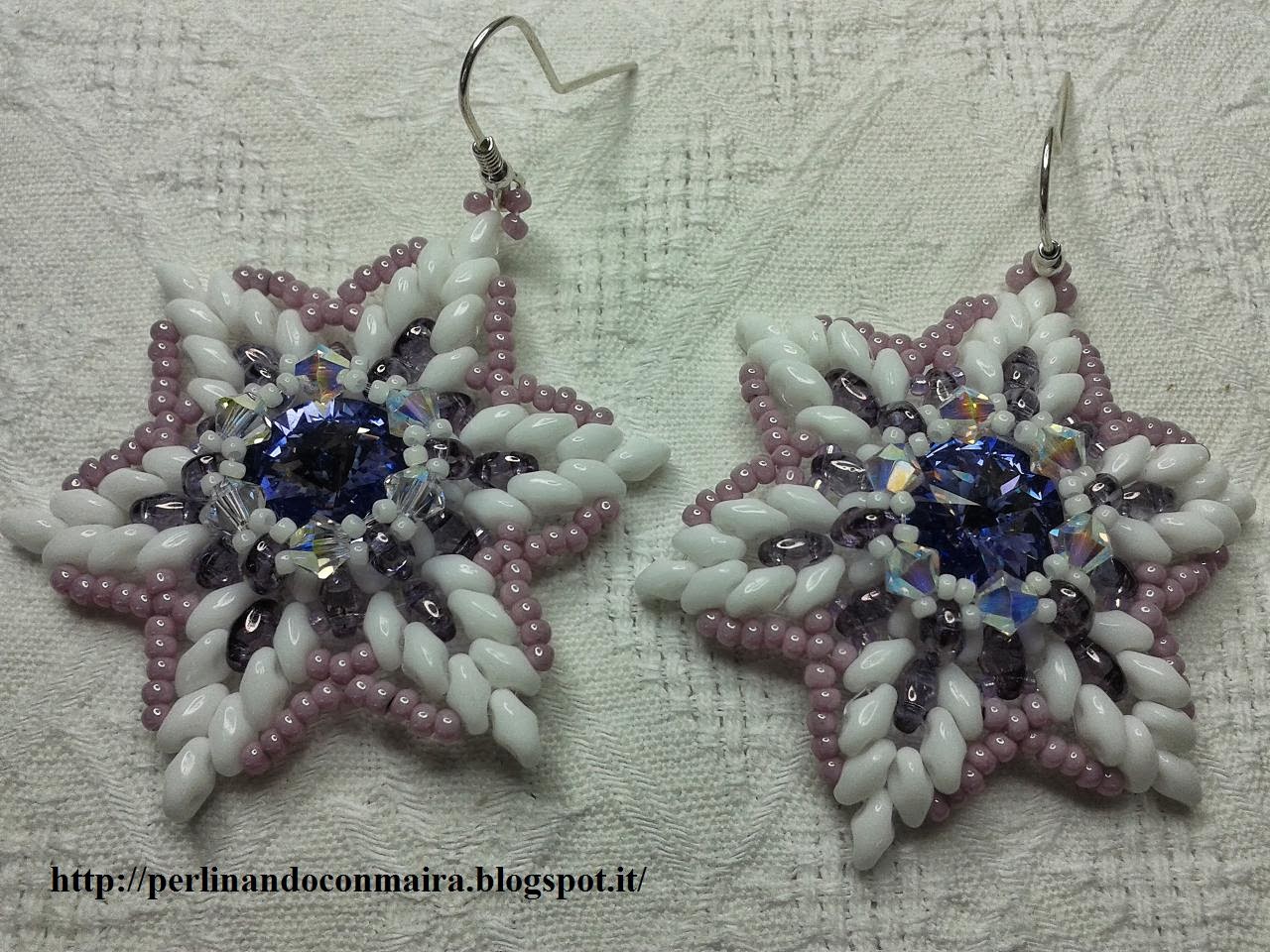 Perlinando ...: TUTORIAL ORECCHINI STELLA ALPINA