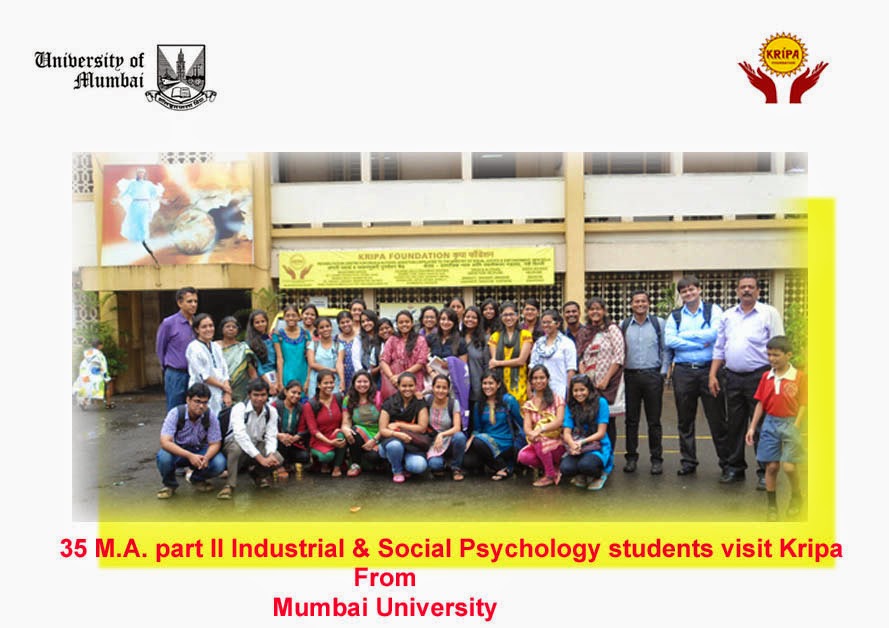 KRIPA FOUNDATION, INDIA: Students of Industrial and Social Psychology ...