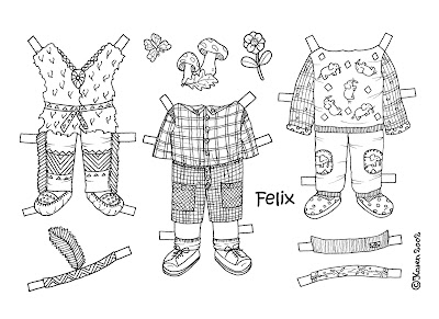 Karen`s Paper Dolls: Felix 1-3 Paper Doll to colour. Felix 1-3 ...