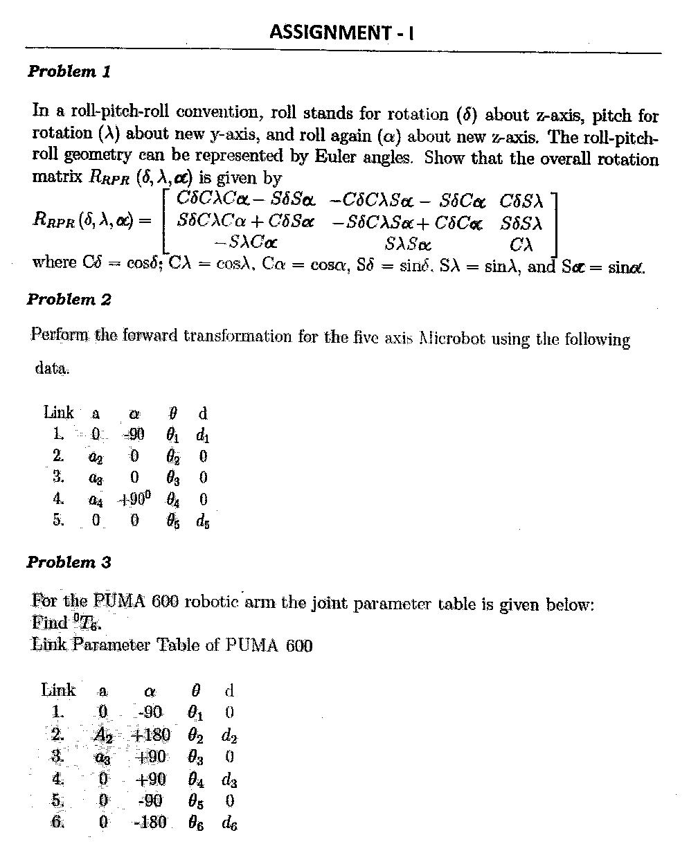 MECHANICAL: robotics 1st assignment