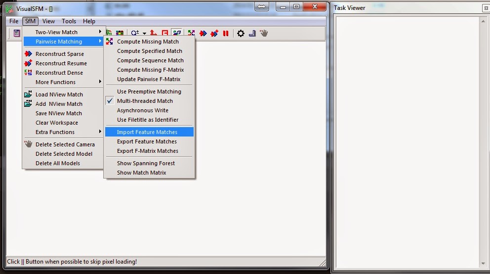VisualSfMの使い方 その4 -対応点リストの読み込み-