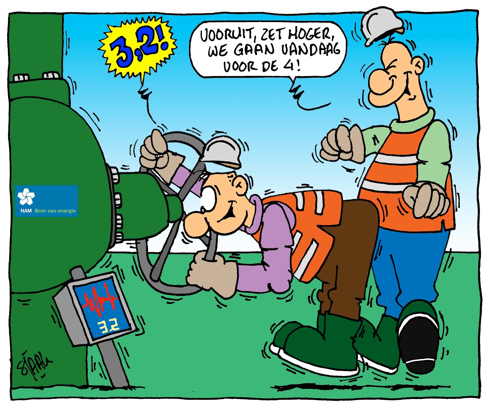 Cartoon van de Dag: Twee zware aardschokken in Groningen.