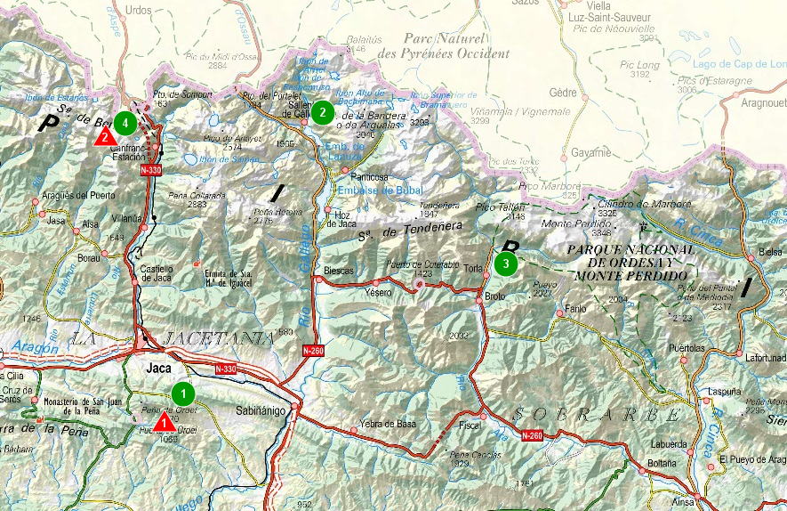 Sendas de Burgos: Mapa del Pirineo Aragonés