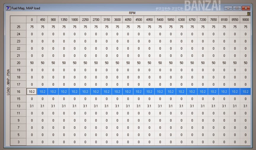 Fried Rice BANZAI: Tuning: AEM FIC Fuel Map Steps!