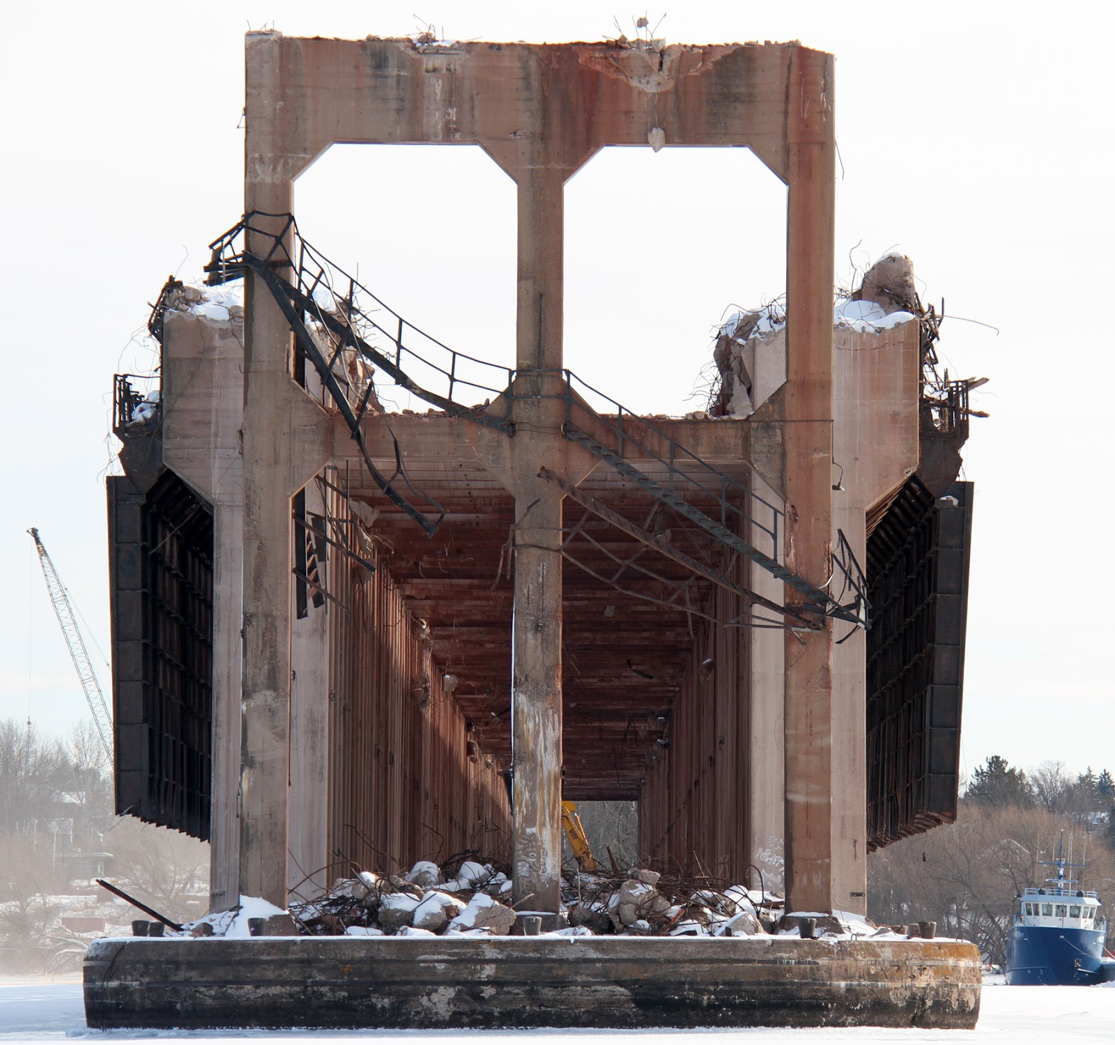 ShutterWi: Ore Dock demolition continues through winter months.