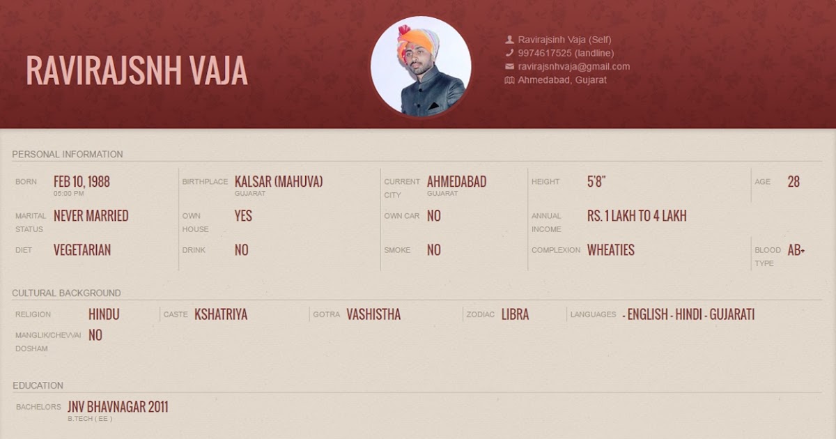 The Rajput Guy: Rajput Boy Marriage Biodata Format #RajputBoy #Marriage ...