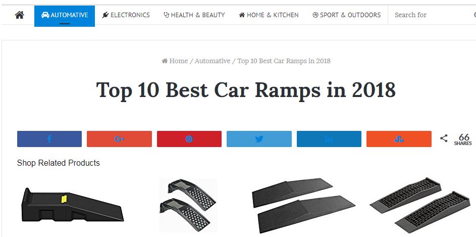 What a look for in a car ramp?