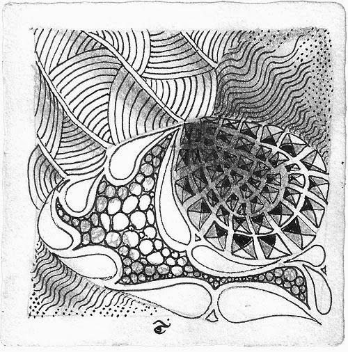 Zentangle string study using Ennies, Shattuck, Msst, and Pinch