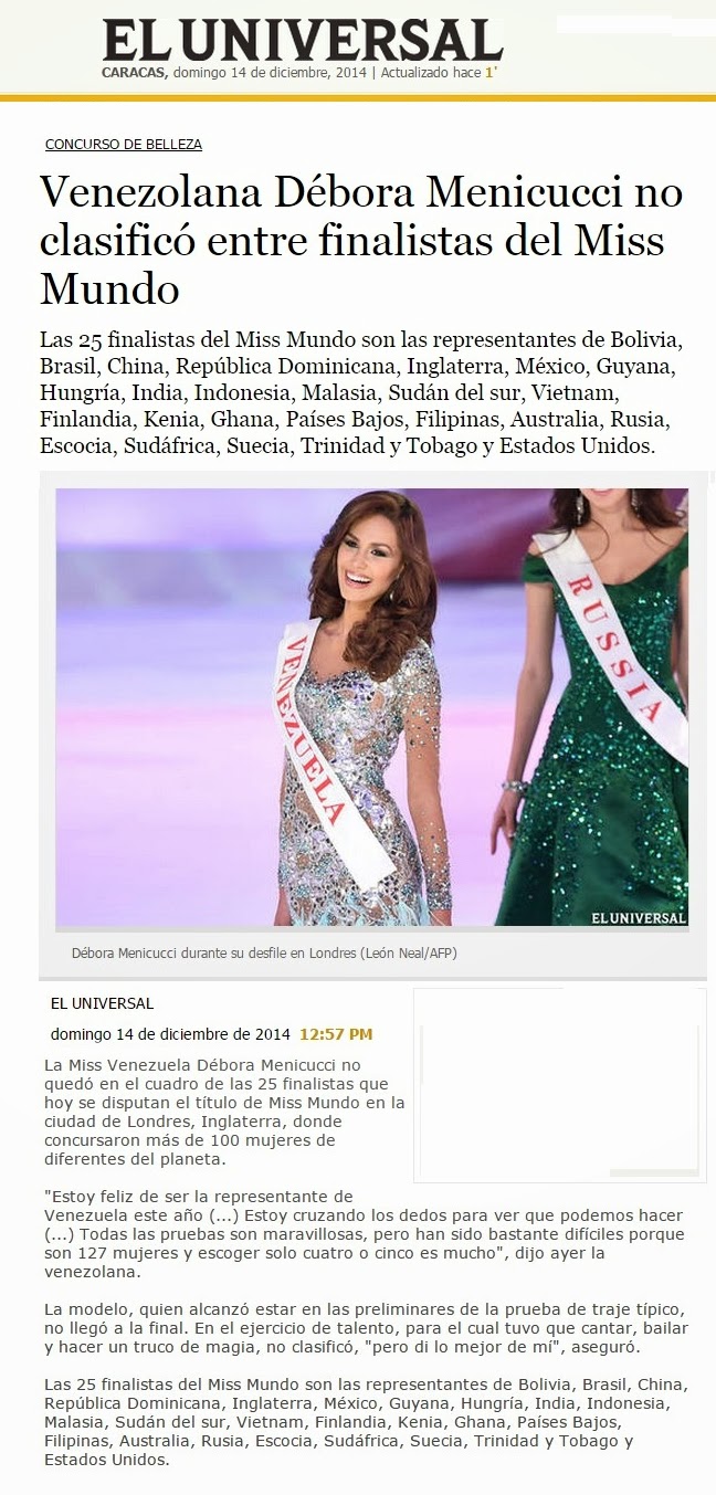 Venezuela: un Paraíso de Reinas: Representante venezolana Deborah ...