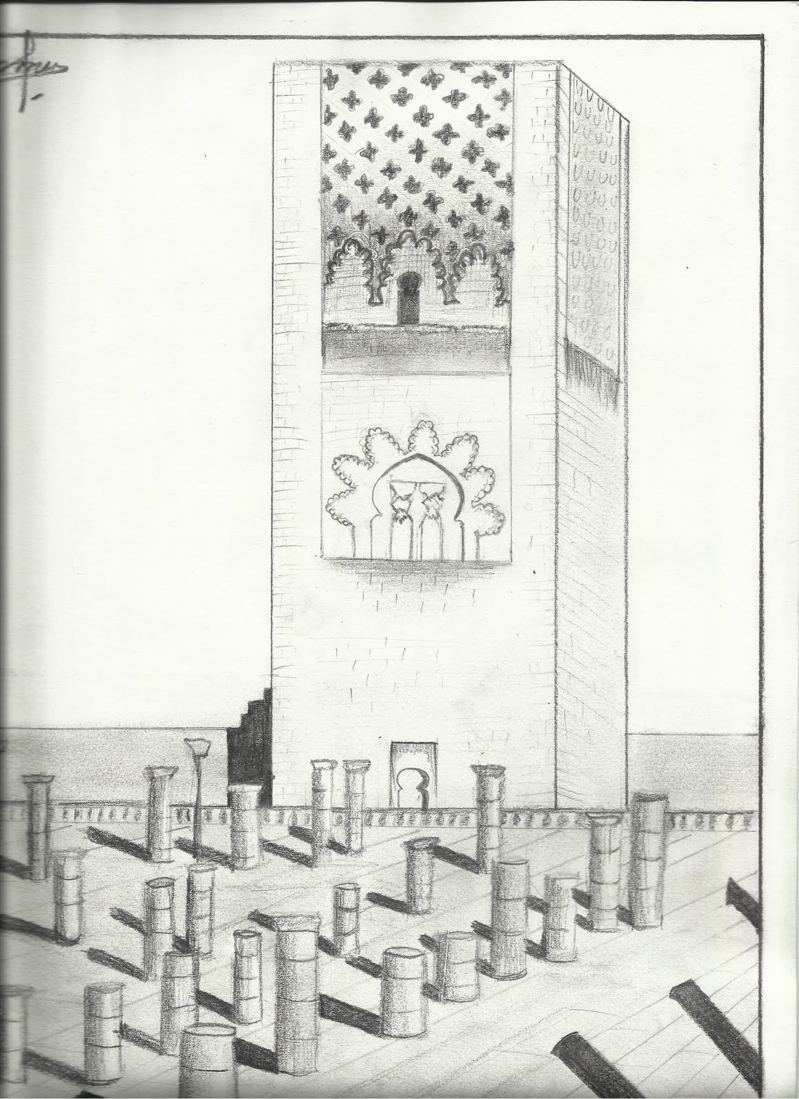 L'art du dessin (Drawing): Tour Hassan - Rabat - Maroc