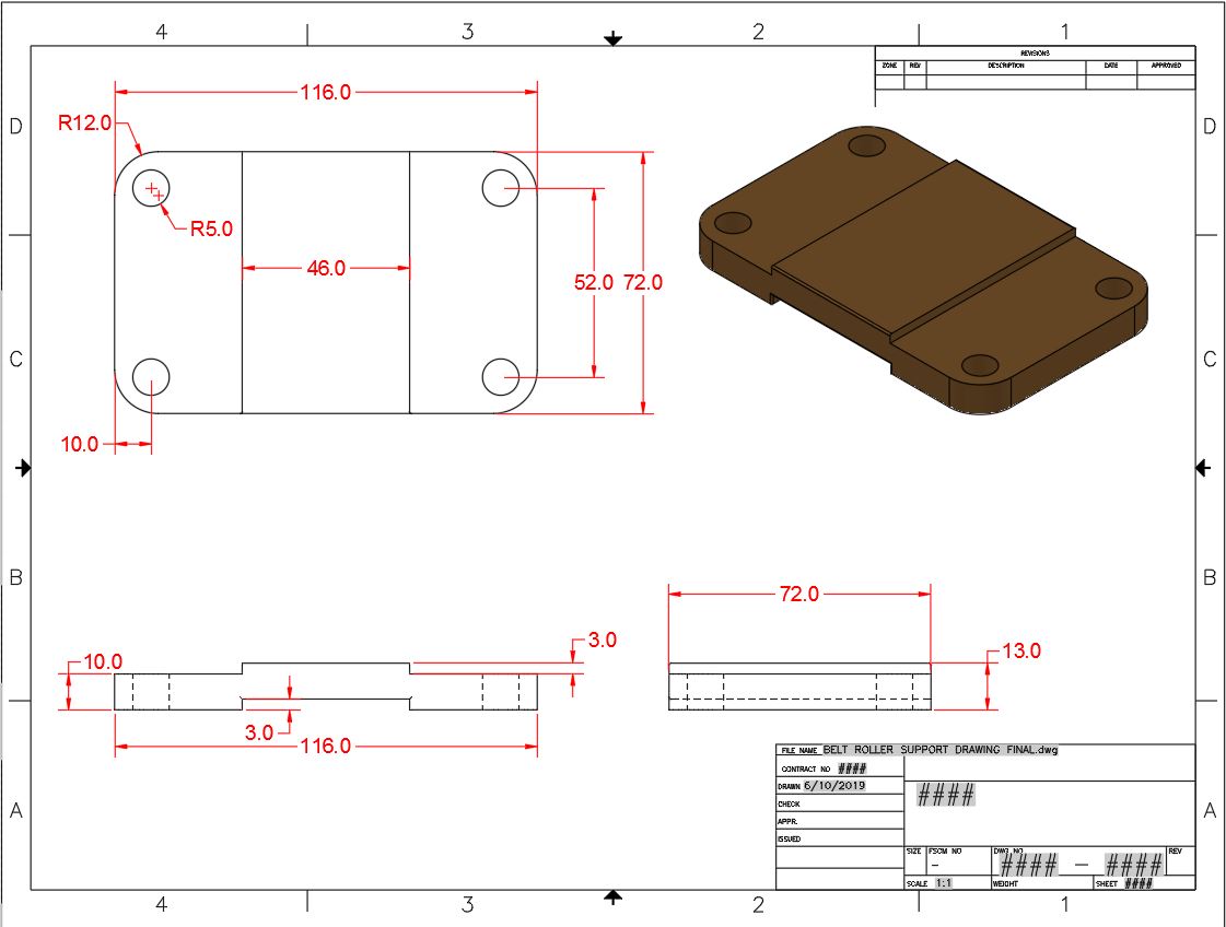 AUTOCAD NETWORK: BELT ROLLER SUPPORT