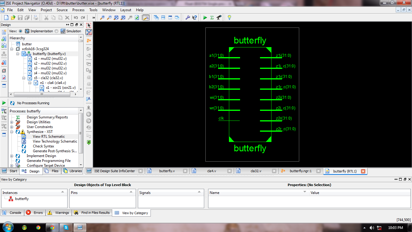 Vlsi Verilog : DSP butterfly Unit