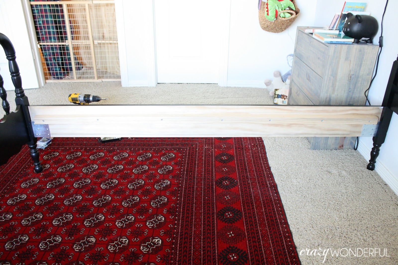 jenny lind bed paint + DIY bed rails - Crazy Wonderful