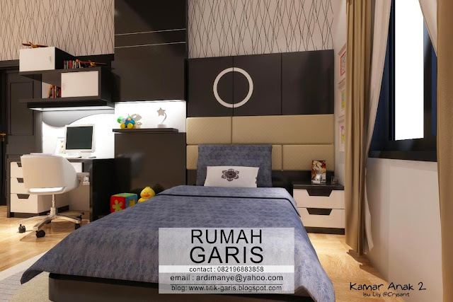 Desain interior model kamar anak ibu Lily - Rumah Garis