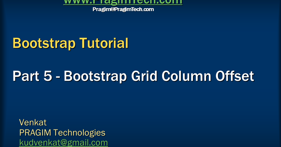 Sql Server Net And C Video Tutorial Bootstrap Grid Column Offset