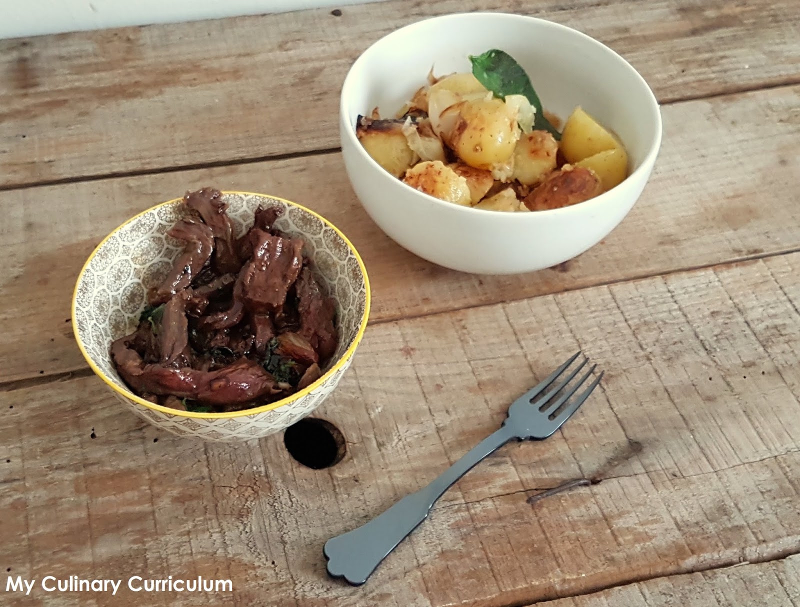 My Culinary Curriculum: Hampe de bœuf sauce soja et échalotes et pommes ...