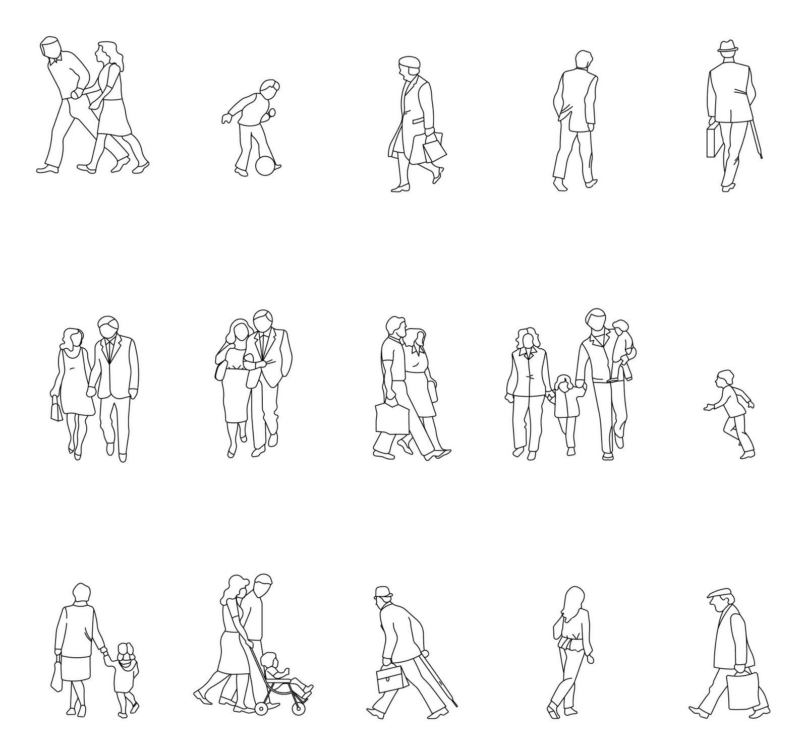 Cad Entourage People Sketch Coloring Page