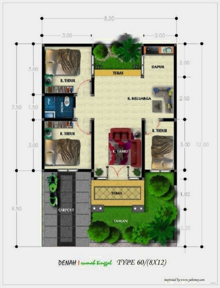 4 Desain Denah Rumah Simple Yang Menarik | ubuntard.com