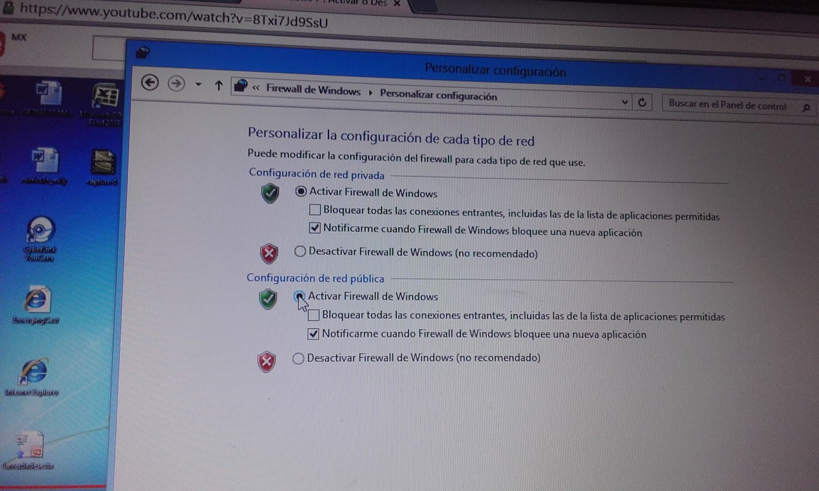 seguridad informatica: activar firewall