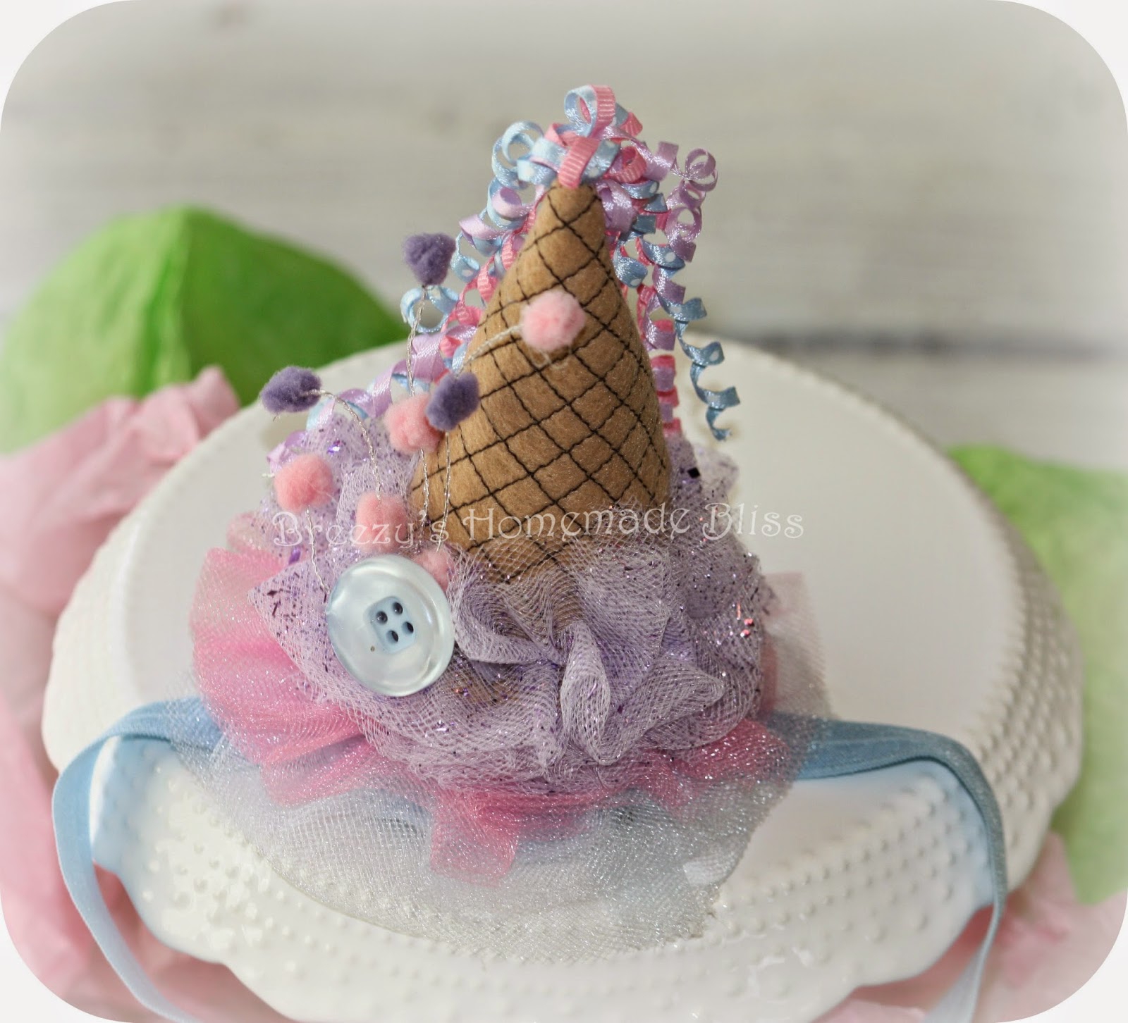 Breezy's Homemade Bliss: Ice Cream Cone Headband