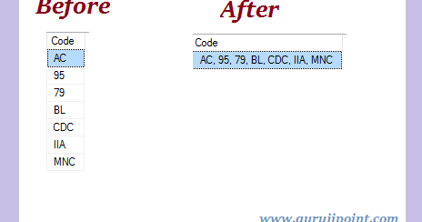 Transform Multiple Rows Into One Comma Separated Value In SQL Server ~ Guruji Point - Code You ...