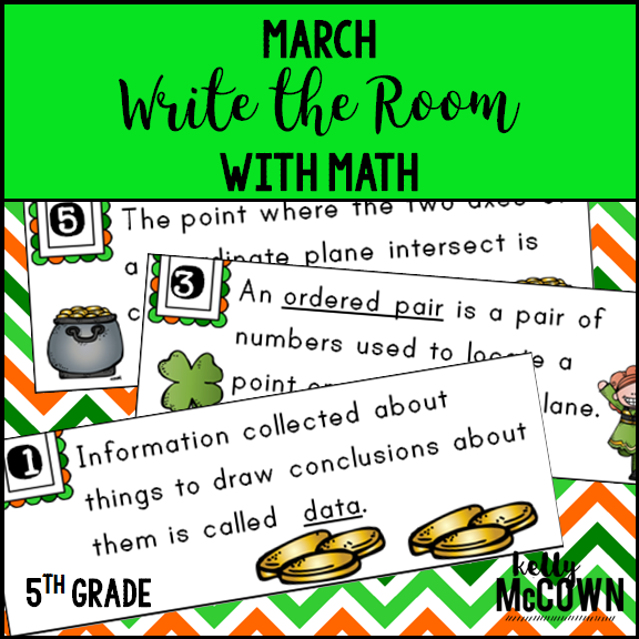 Kelly McCown: March WRITE THE ROOM with Math {Grades 3 to 6}