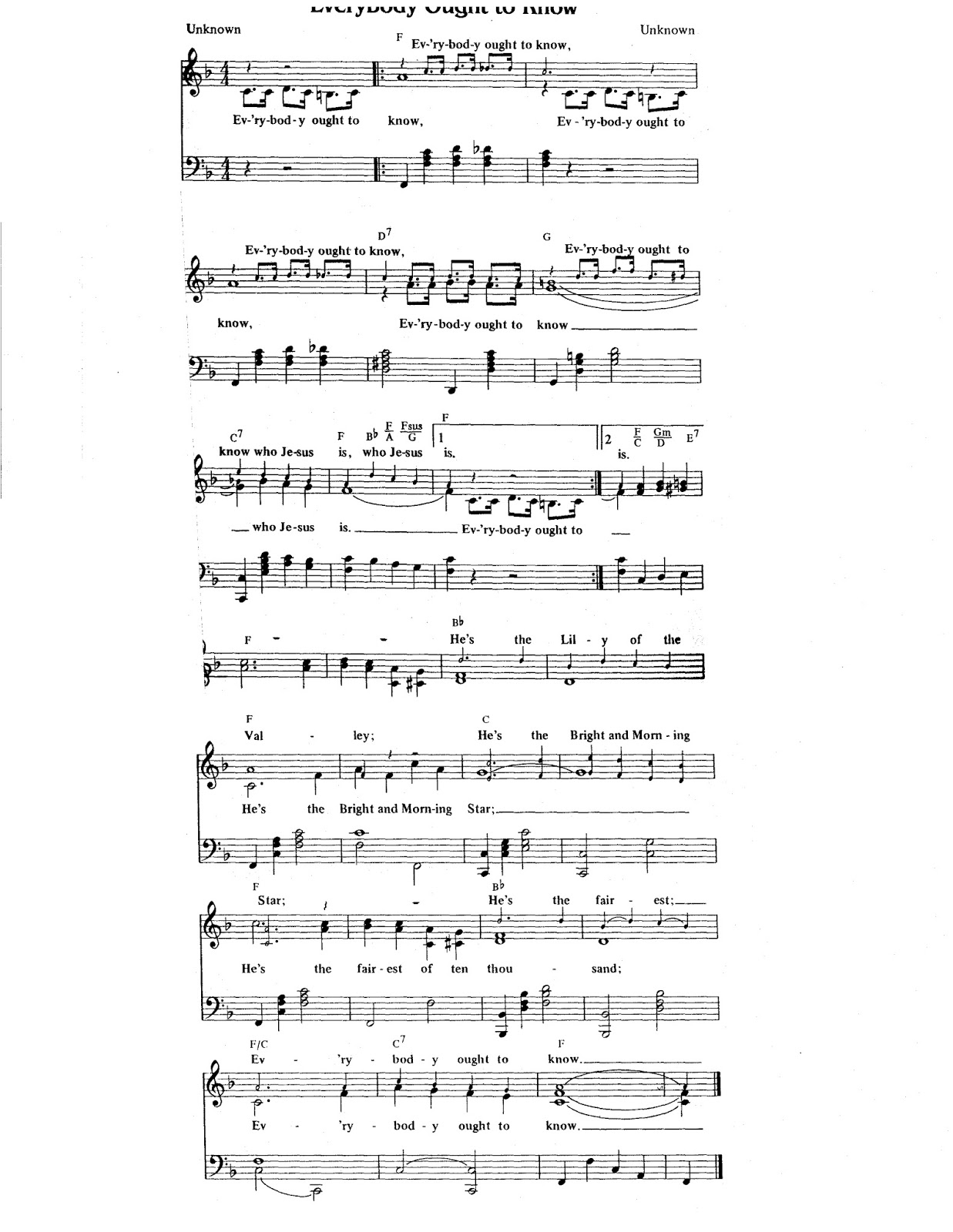 Worship Lead Sheets: Everybody ought to know - unkn Worship Lead Sheets: Everybody ought to know - unkn