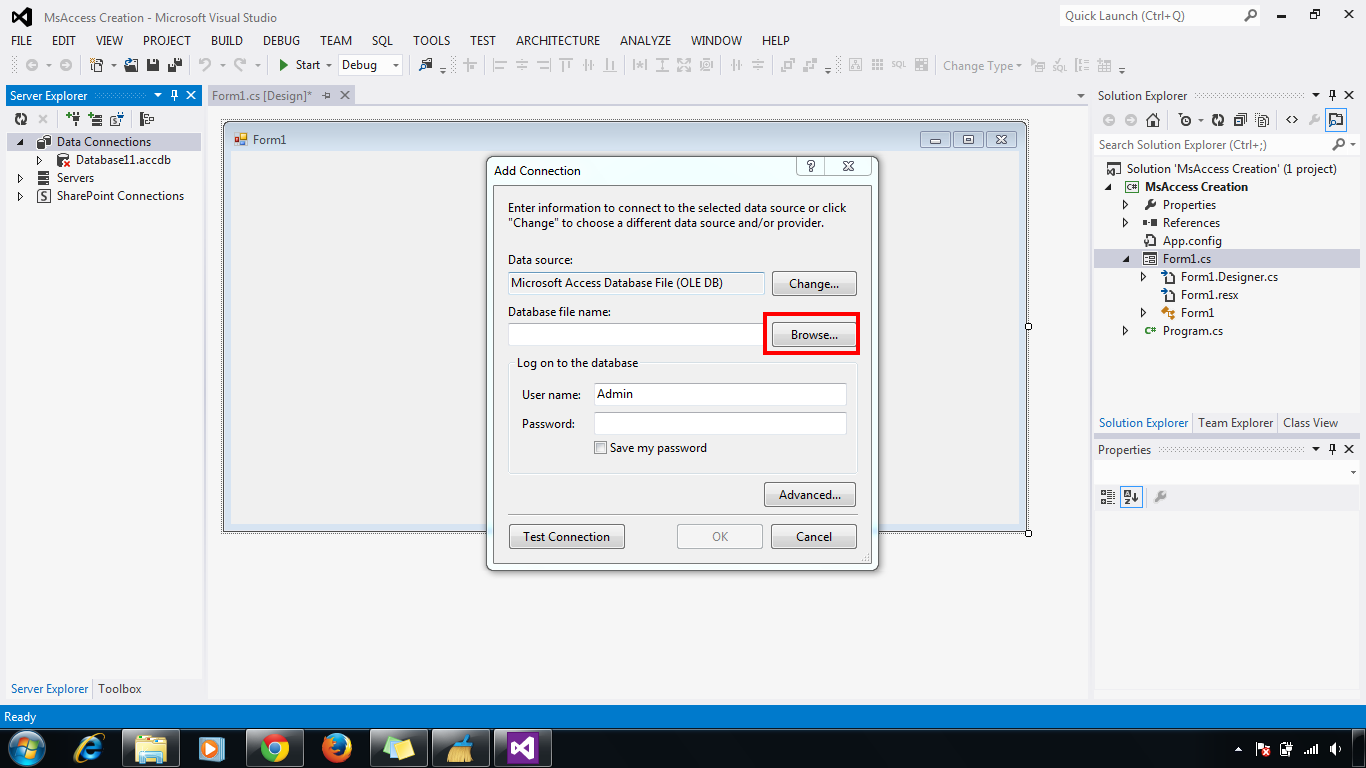 Step By Step MsAccess DataBase Connection To Visual Studio 2012 Using OleDb Connection in C#.Net ...