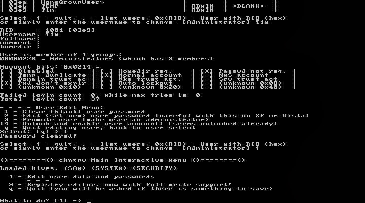 Resetowanie/Łamanie hasła administratora Offline NT Password & Registry ...