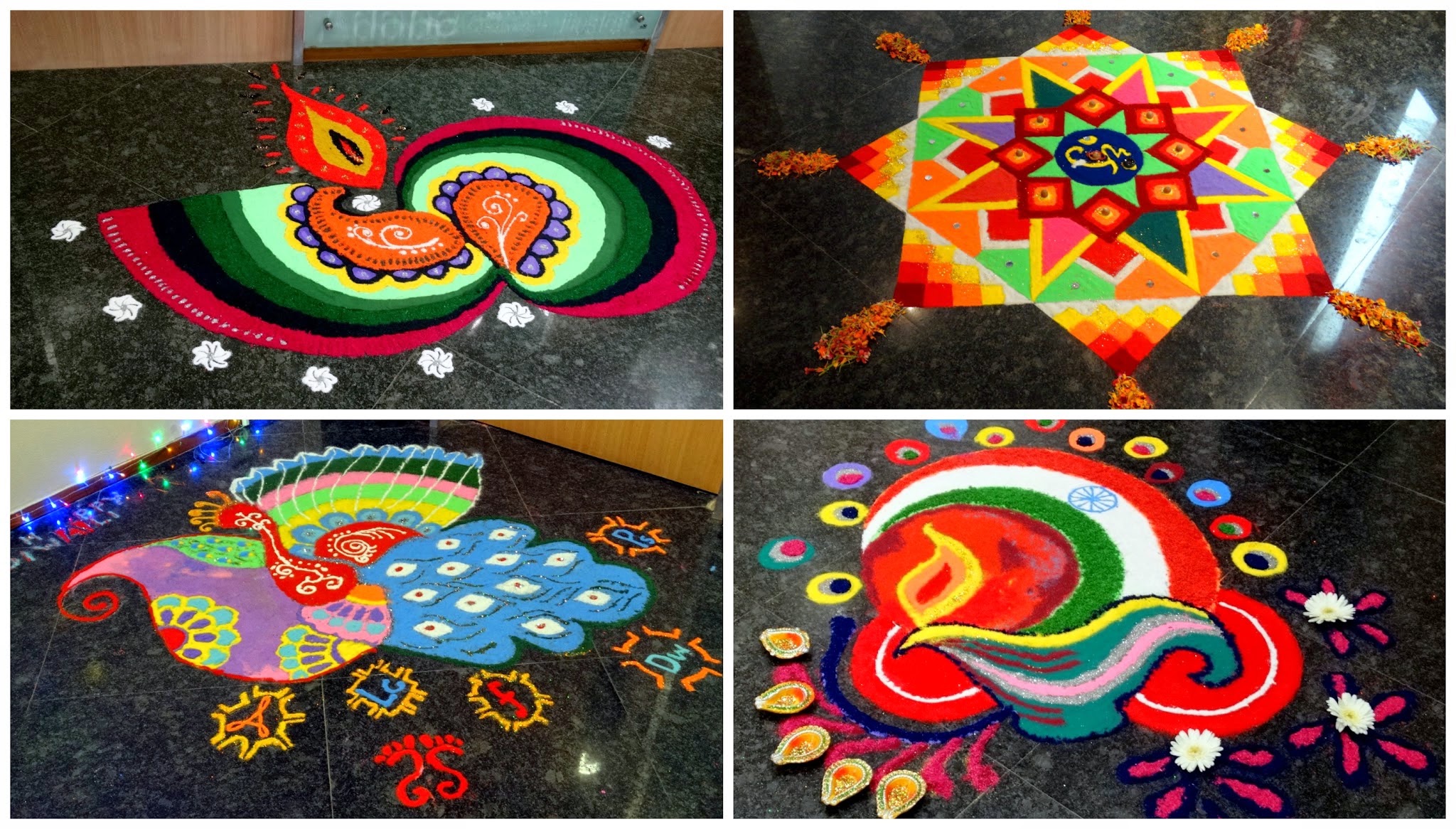 Simple and Beautiful Rangoli Designs for celebrating the Hindu festival ...