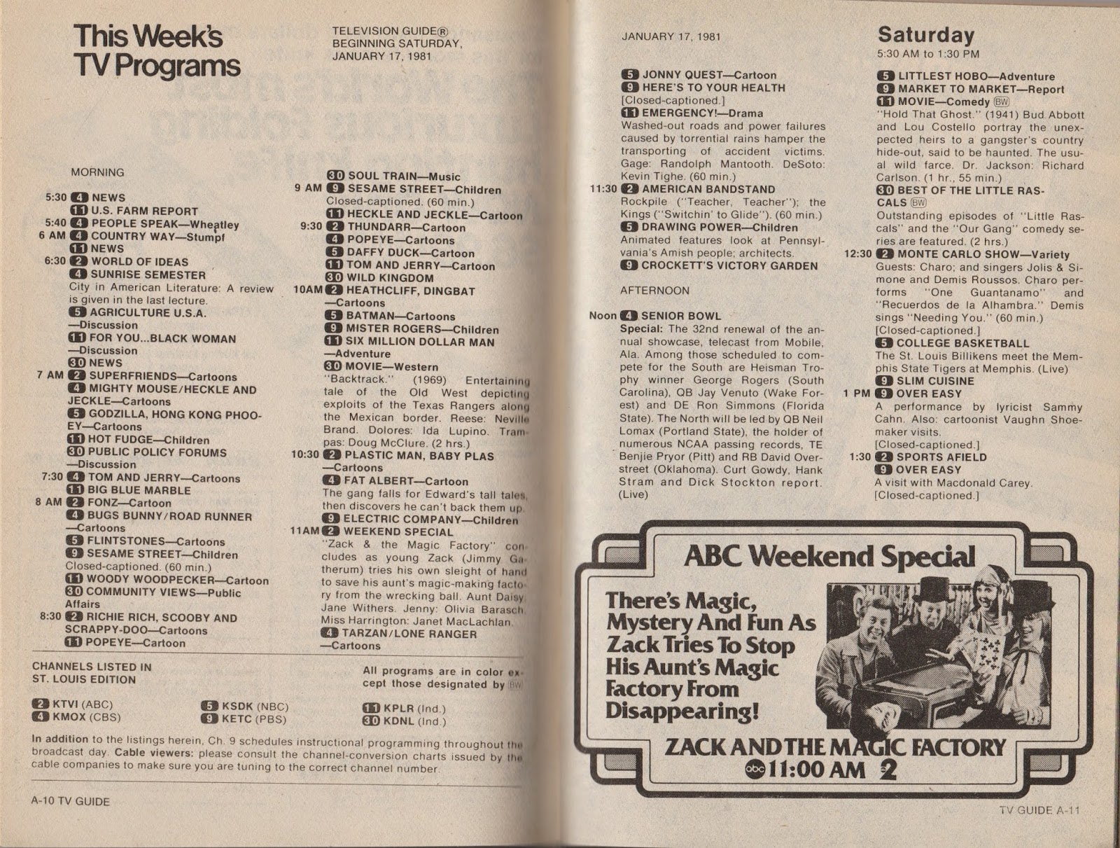Garage Sale Finds: What was on TV January 17th through 23rd, 1981