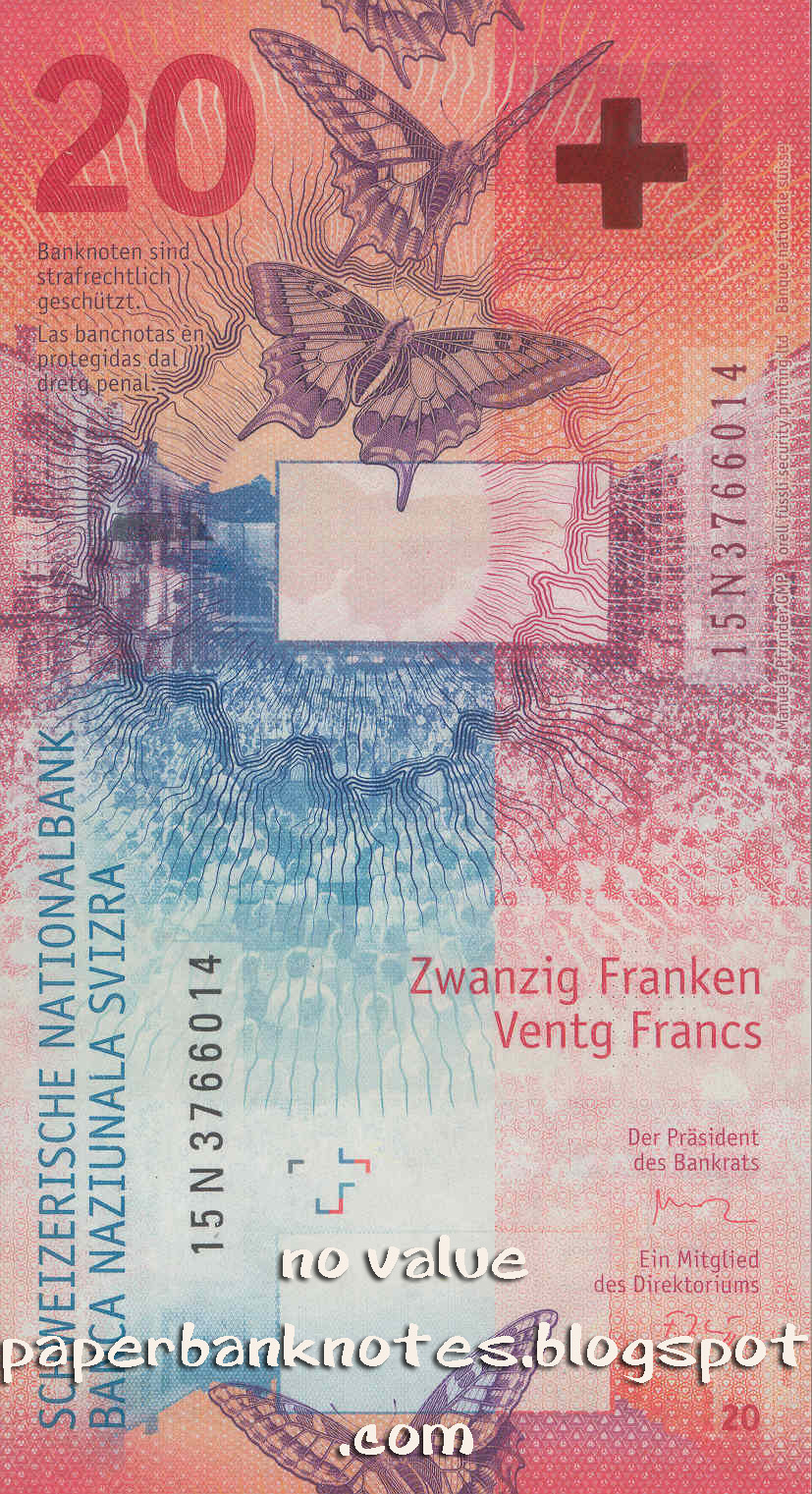 hybrid: .Switzerland - 20 Francs 2017 New Series Hybrid Note