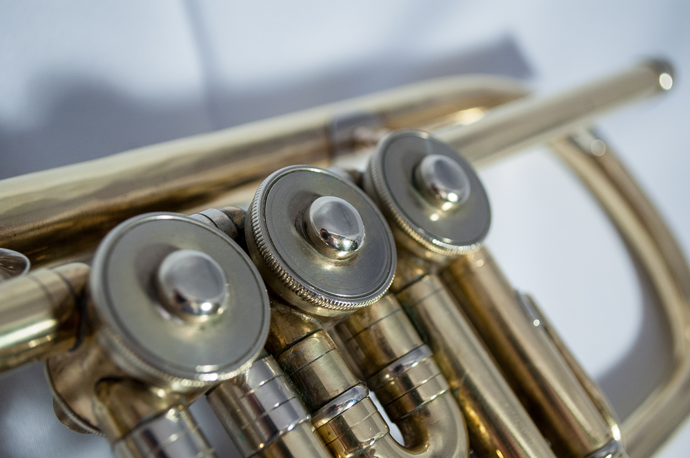 Trumpet by Amati in Bb with rotary valves (raw brass) | Brassmaniac.com