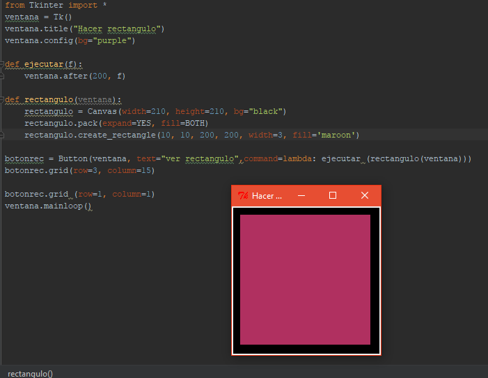 - Ejemplos: Botón con figuras en Python con PyCharm-