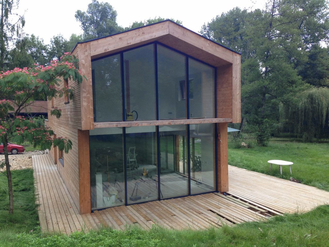 Notre maison sans chauffage: Le "mur-rideau"