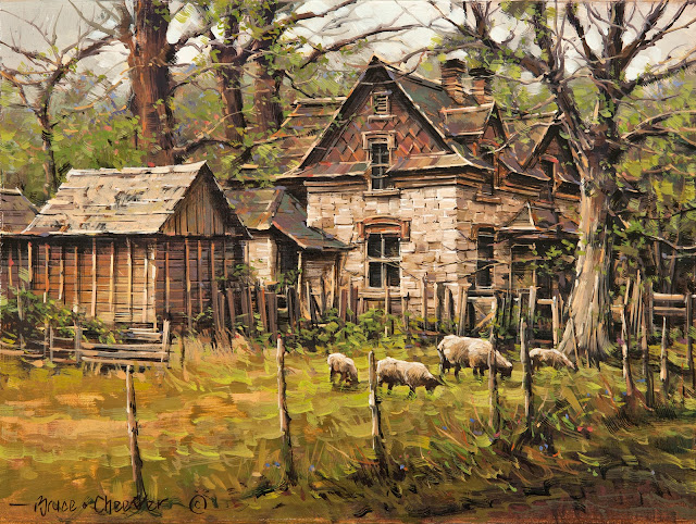 "Spring Sheep Pasture" 9x12, Oil ($2,900) SOLD