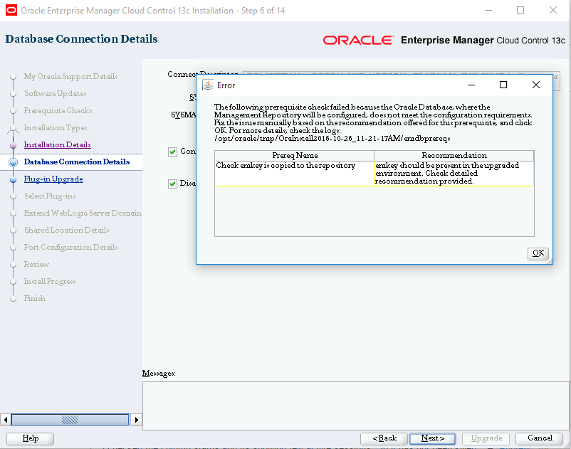 Oracle: Oracle OMS upgrade from 13.1 to 13.2 version