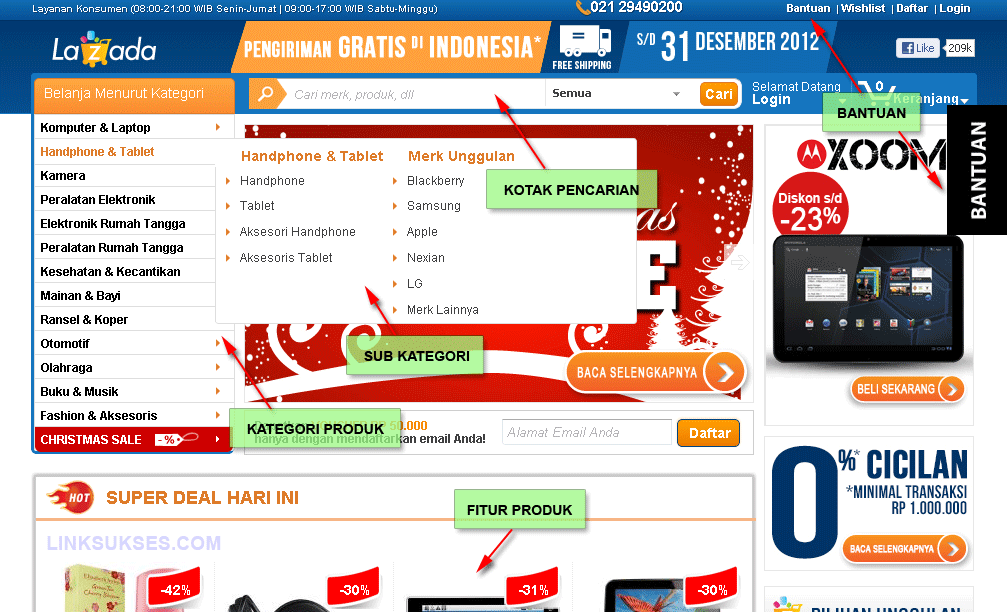 Belanja Online di Lazada Indonesia - Link Sukses