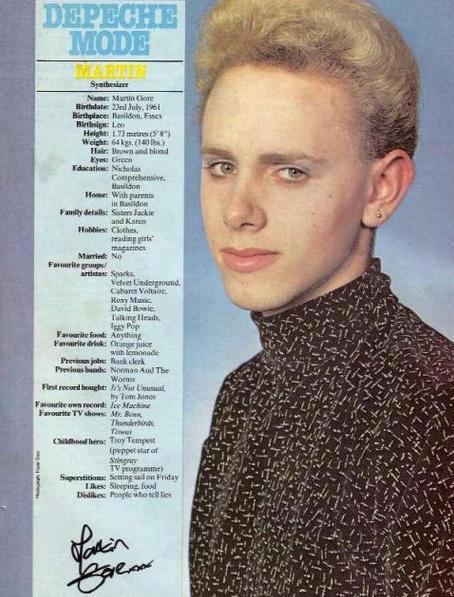 Depeche Mode: Efemérides: Martin Gore, nació el 23 de Julio de 1961