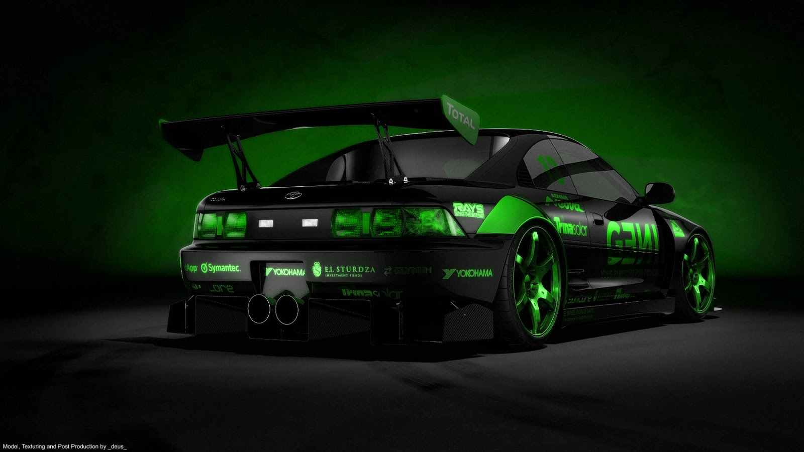 Imagenes Hilandy: Fondo de Pantalla coche tunning verde