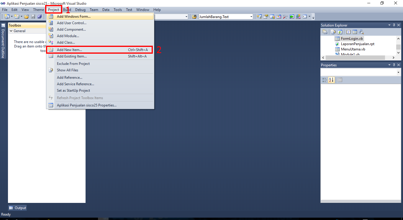 Membuat Menu Utama Vb.Net Database Access - Sisco25.com