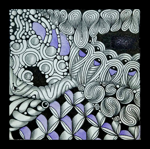 tanglebucket • • • •: a tangle well-traveled + tripoli monotangle