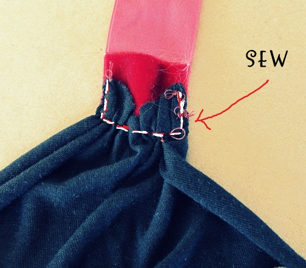 WobiSobi: Red Velvet Ribbon, One Shoulder Shirt. DIY.