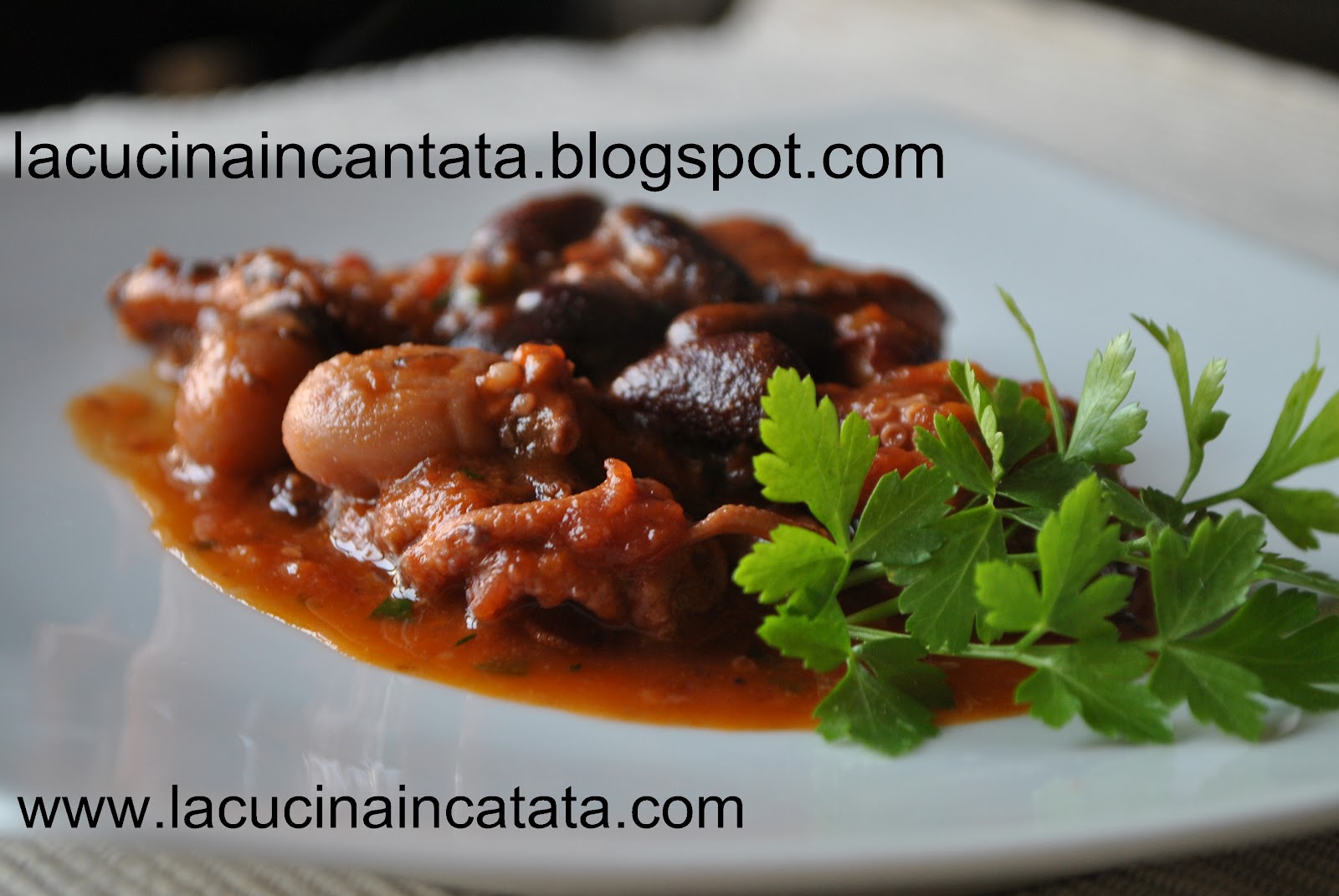 lacucinaincantata: polipetti in umido con fagioli rossi piccantini ...